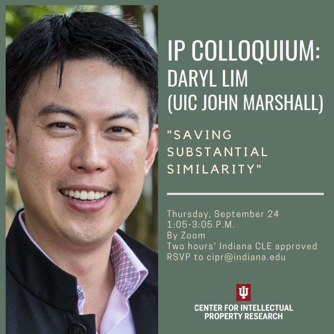 Speaking at IP Colloquium at Indiana University Maurer School of Law ...