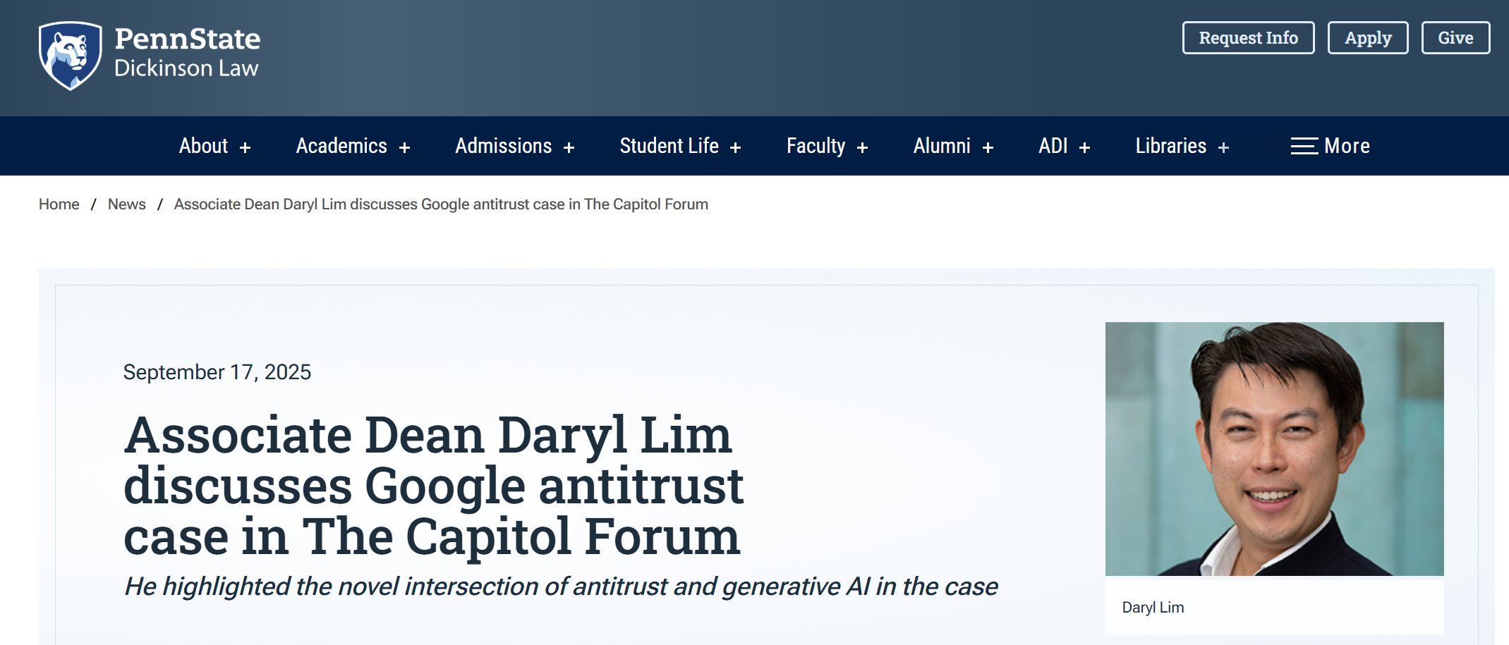 Google antitrust case and generative AI in The Capitol Forum - DARYL LIM